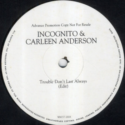 INCOGNITO / CARLEEN ANDERSON & PHAROAH SANDERS - Trouble Don't Last Al ...